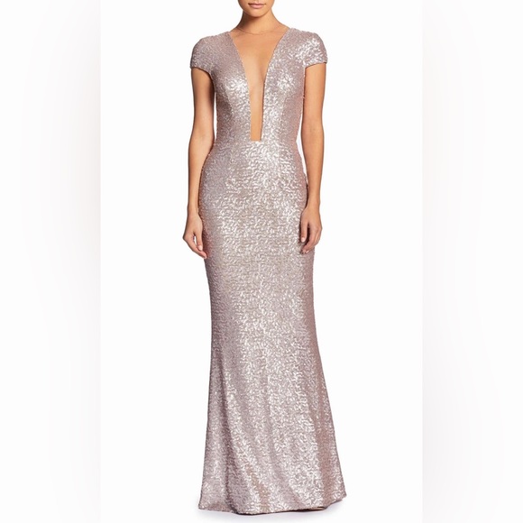 Dress the Population | Dresses | Nwt Michelle Gown In Ice Pink By Dress ...
